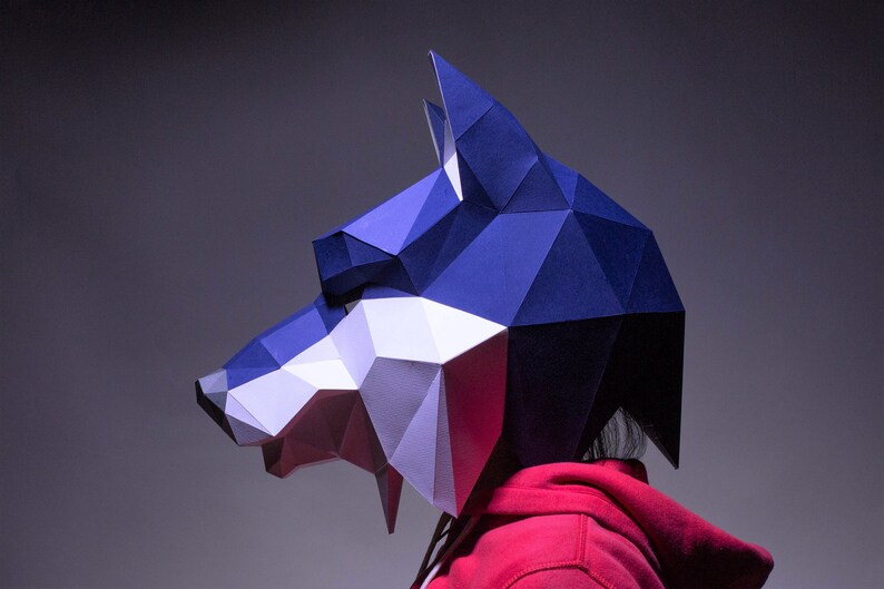 Wolf Mask Werewolf Paper Mask Halloween Maskwerewolf - Etsy