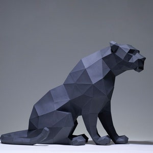 Black Panther Walk Model & Sit Model, Leopard, Papercraft Decor, Home ...