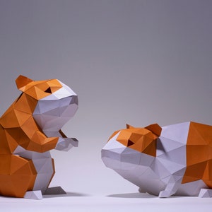 Hamsters Paper Craft Digital Template Origami PDF Download | Etsy