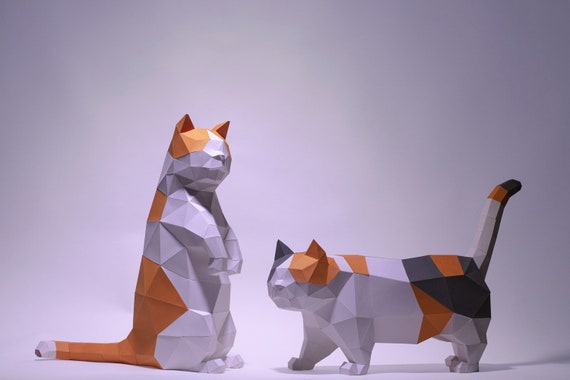 Munchkin Cats Walking and Stand up Paper Craft Digital - Etsy