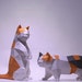 Munchkin Cats Walking and Stand up Paper Craft, Digital Template ...