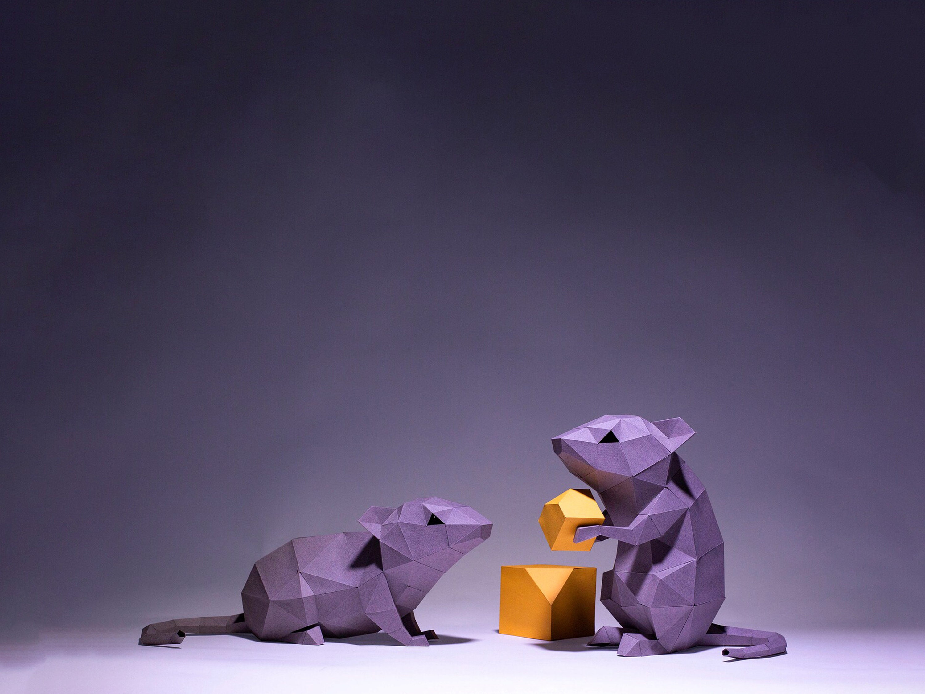 Mouse Paper Craft: Low Poly Trophy Sculpture (PDF Download) - Etsy
