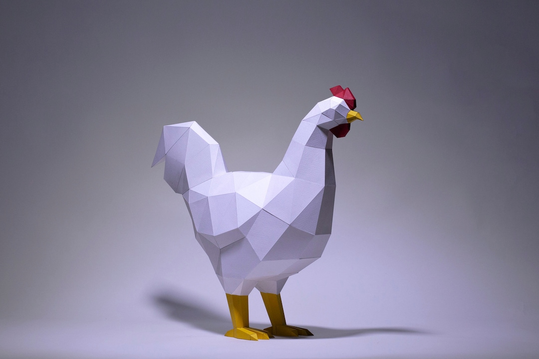 Rooster Papercraft Sculpture, Printable 3D Puzzle, Papercraft Pdf ...