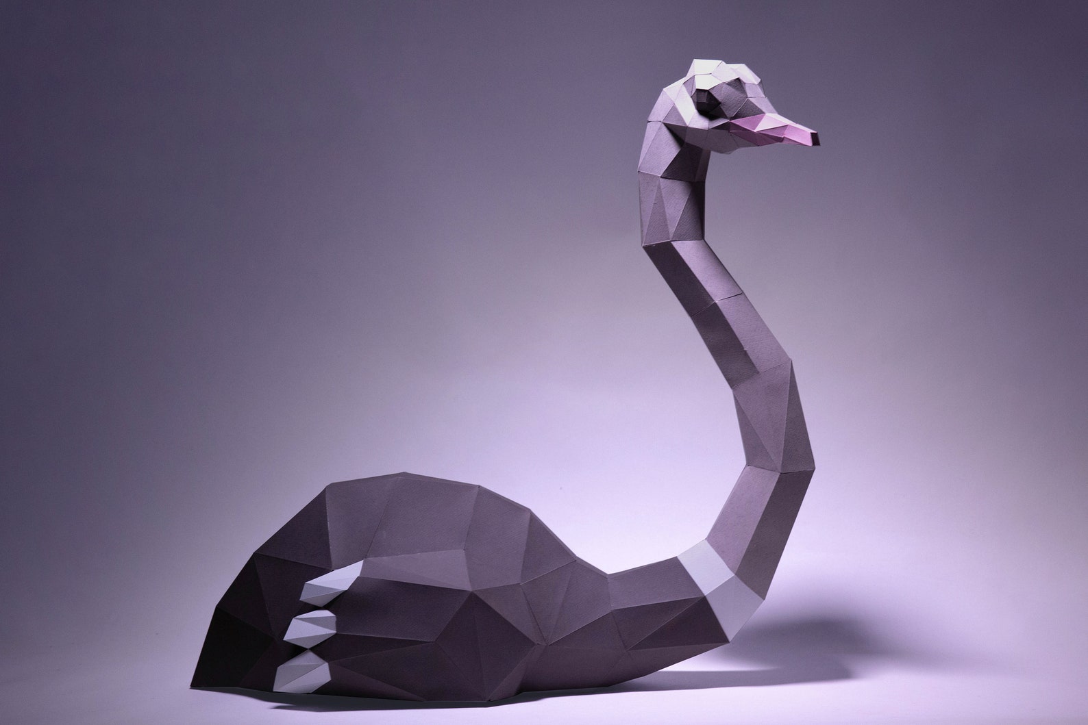 Ostrich Paper Craft, Digital Template, Origami, PDF Download DIY, Low ...