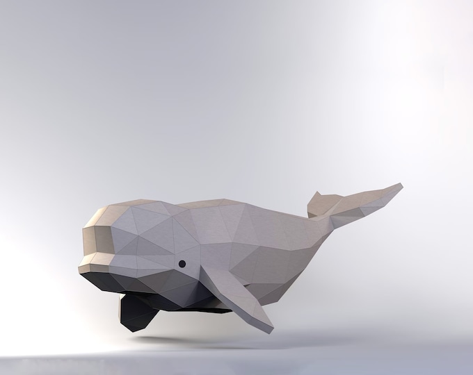Beluga Decor, Paper Craft Beluga Model, DIY Papercraft, Paper Model ...