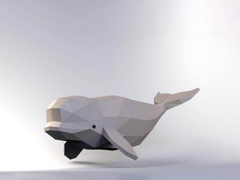 Beluga Decor, Paper Craft Beluga Model, DIY Papercraft, Paper Model ...