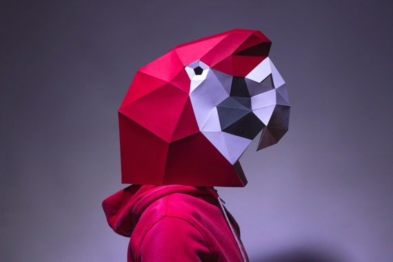 Macaw Mask Parrot Mask Mask Paper Craft Digital Template | Etsy