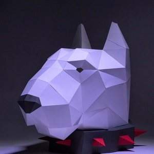 Bull Terrier Mask Paper Craft, Digital Template, Origami, PDF Download ...