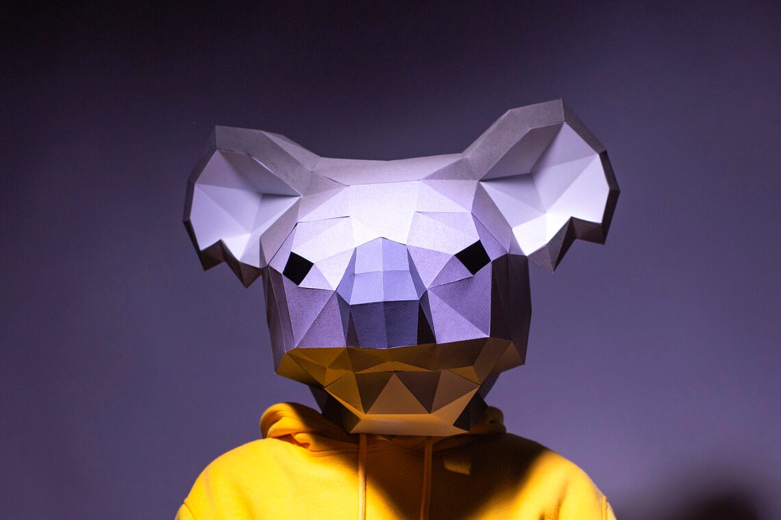 Koala Mask Papercraft Mask Template Origami PDF Download | Etsy