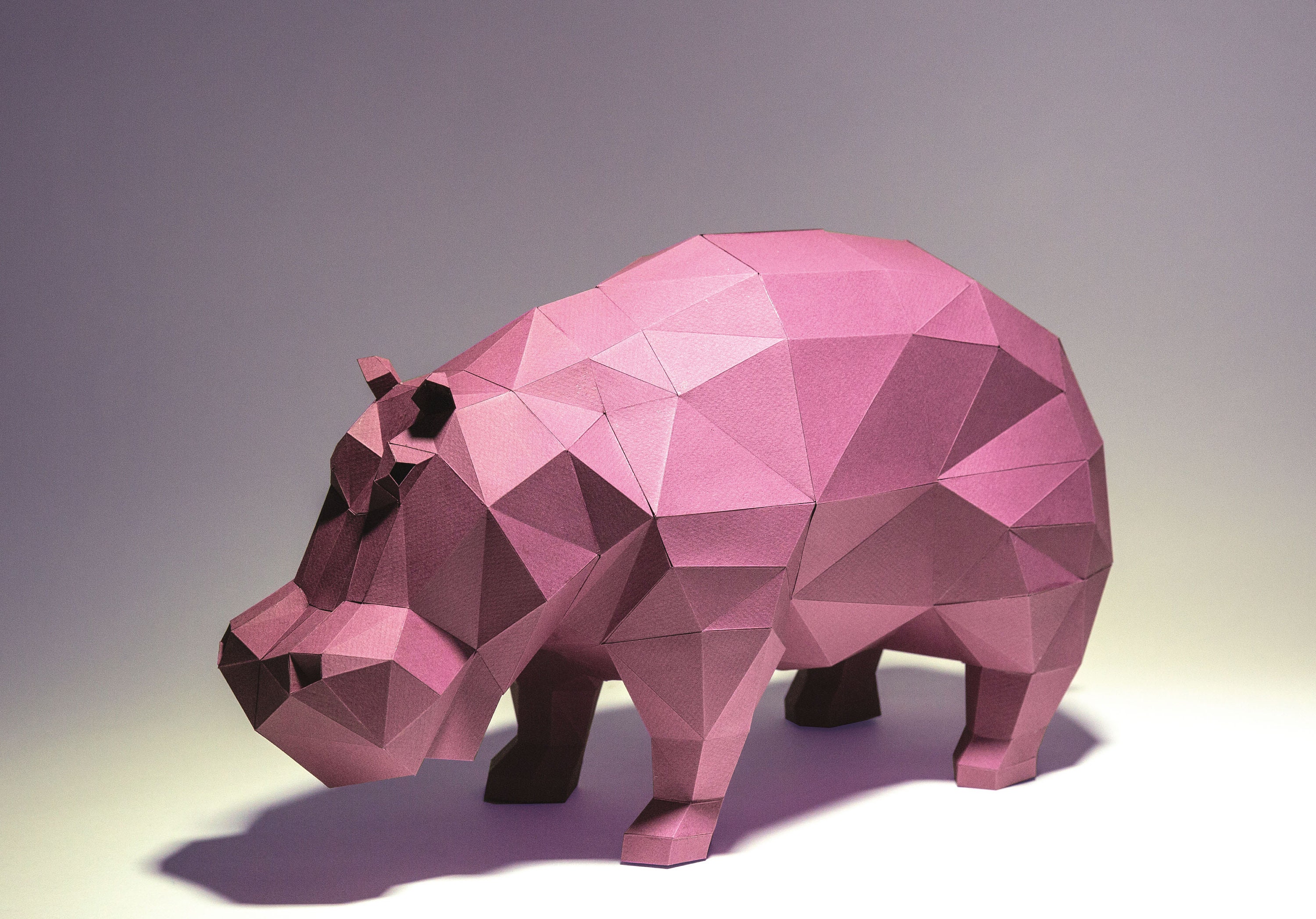 Hippopotamus Hippo Paper Craft Digital Template Origami - Etsy