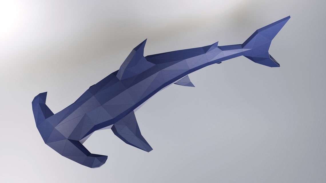 Hammerhead Shark Papercraft 3D Papercraft Build Your Own Low - Etsy