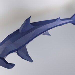 Hammerhead Shark Papercraft, 3D Papercraft, Build Your Own Low Poly ...