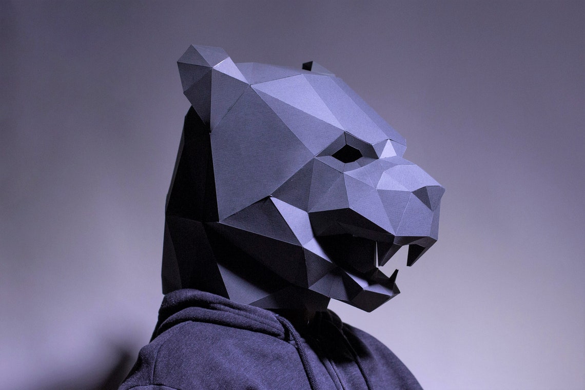 Black Panther Mask Papercraft Mask Template Origami PDF - Etsy