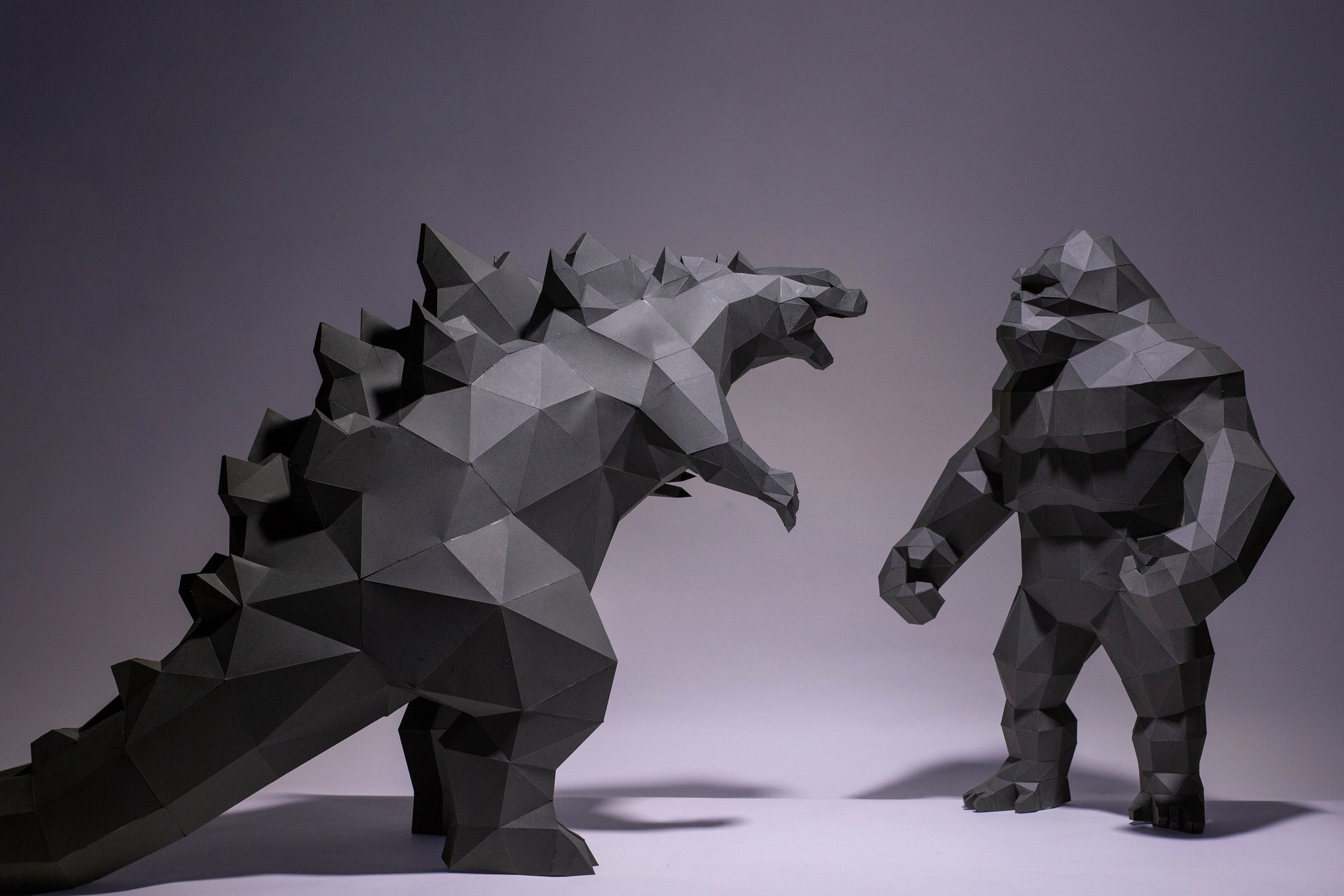 Godzilla and Kong Paper Craft Digital Template Origami PDF | Etsy