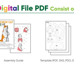 Munchkin Cat Stand up Paper Craft, Digital Template, Origami, PDF ...