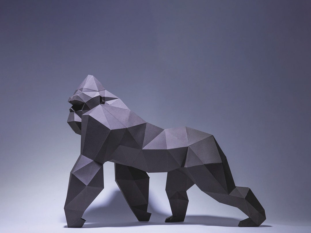 King Kong Paper Craft, Digital Template, Origami, PDF Download DIY, Low ...