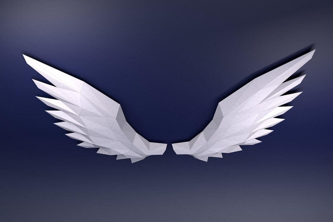 Wings Papercraft, Wings Low Poly, Papercraft 3d, PDF, Gift, Low Poly ...
