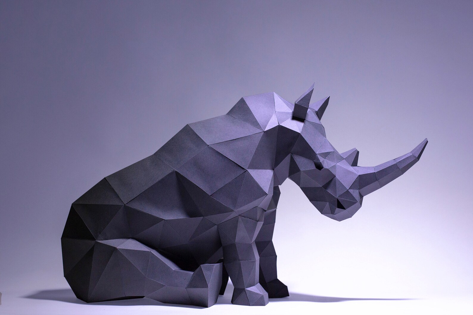 Rhino Sit Rhinoceros Paper Craft Digital Template Origami - Etsy