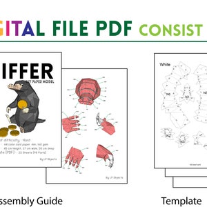 Niffler Paper Craft, Digital Template, Origami, PDF Download DIY, Low ...