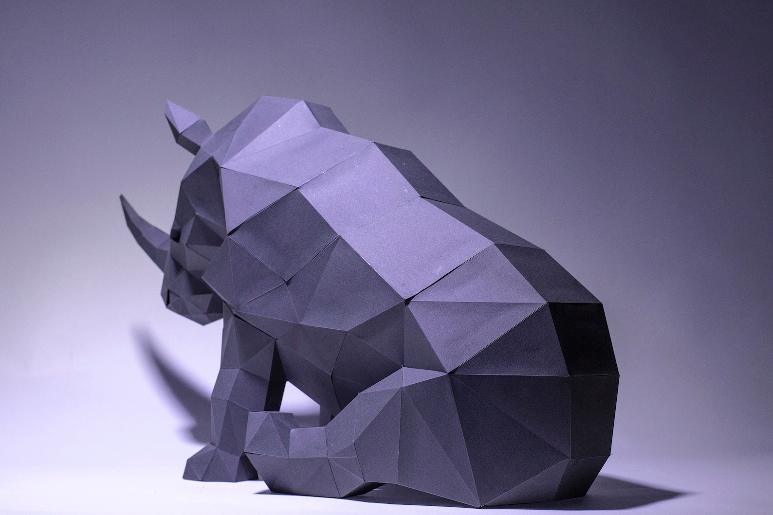 Rhino Sit Rhinoceros Paper Craft Digital Template Origami - Etsy