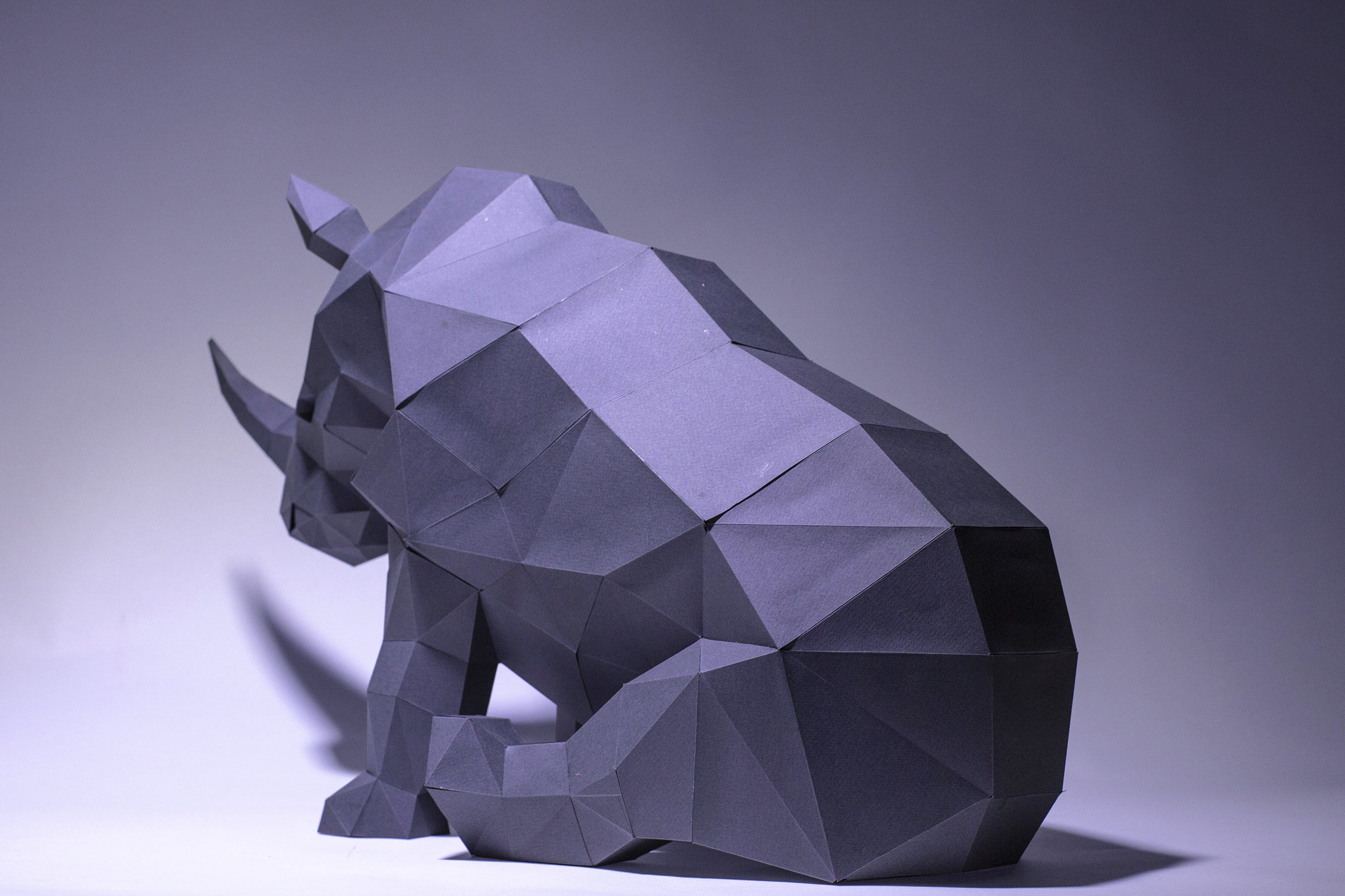 Rhino Sit Rhinoceros Paper Craft Digital Template Origami - Etsy