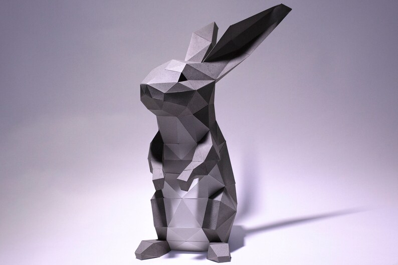 Bunny Rabbit Standing up Paper Craft Digital Template | Etsy