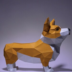 Corgi Paper Craft, Digital Template, Origami, PDF Download DIY, Low ...