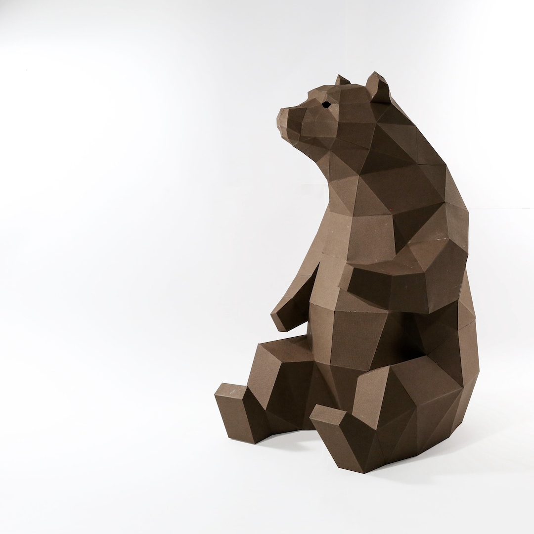 Bear Paper Craft Digital Template Origami PDF Download DIY - Etsy