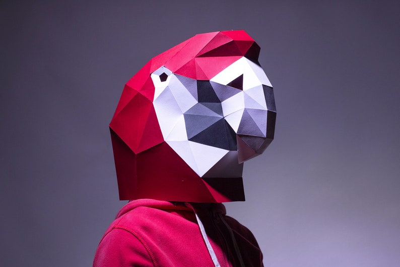 Macaw Mask, Parrot Mask, Mask Paper Craft, Digital Template, Origami ...