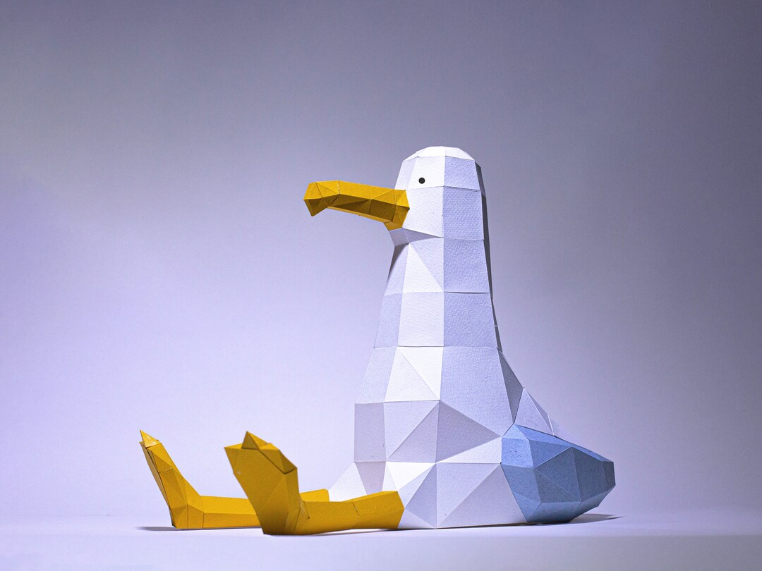 Seagull Sit Paper Craft, Digital Template, Origami, PDF Download DIY ...
