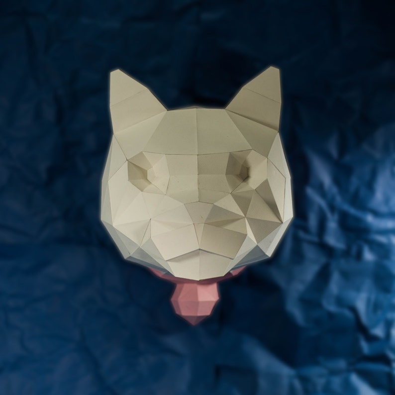 Cat Head Paper Craft Digital Template Origami PDF Download | Etsy