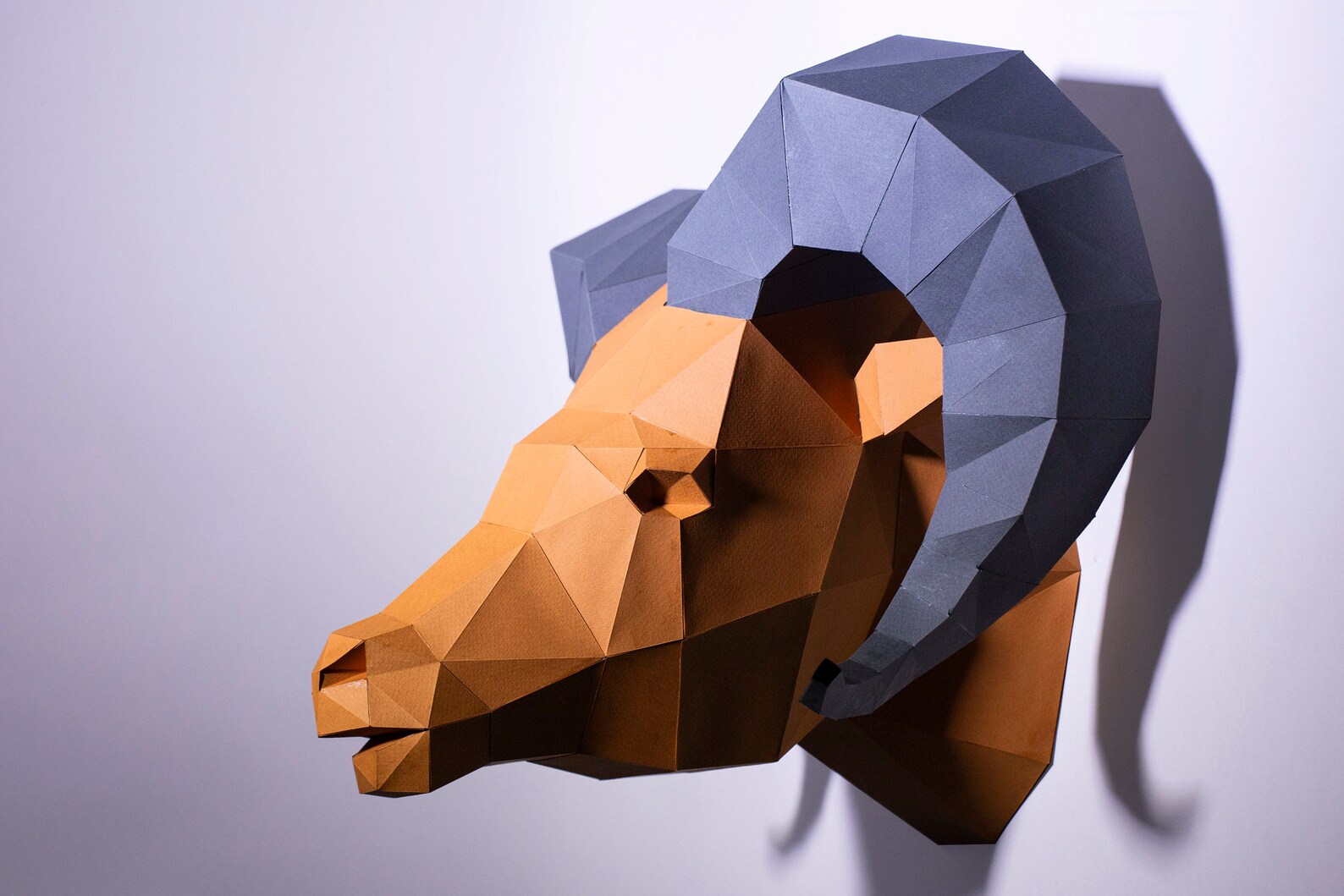 Horn Head Wall Paper Craft Digital Template Origami PDF | Etsy