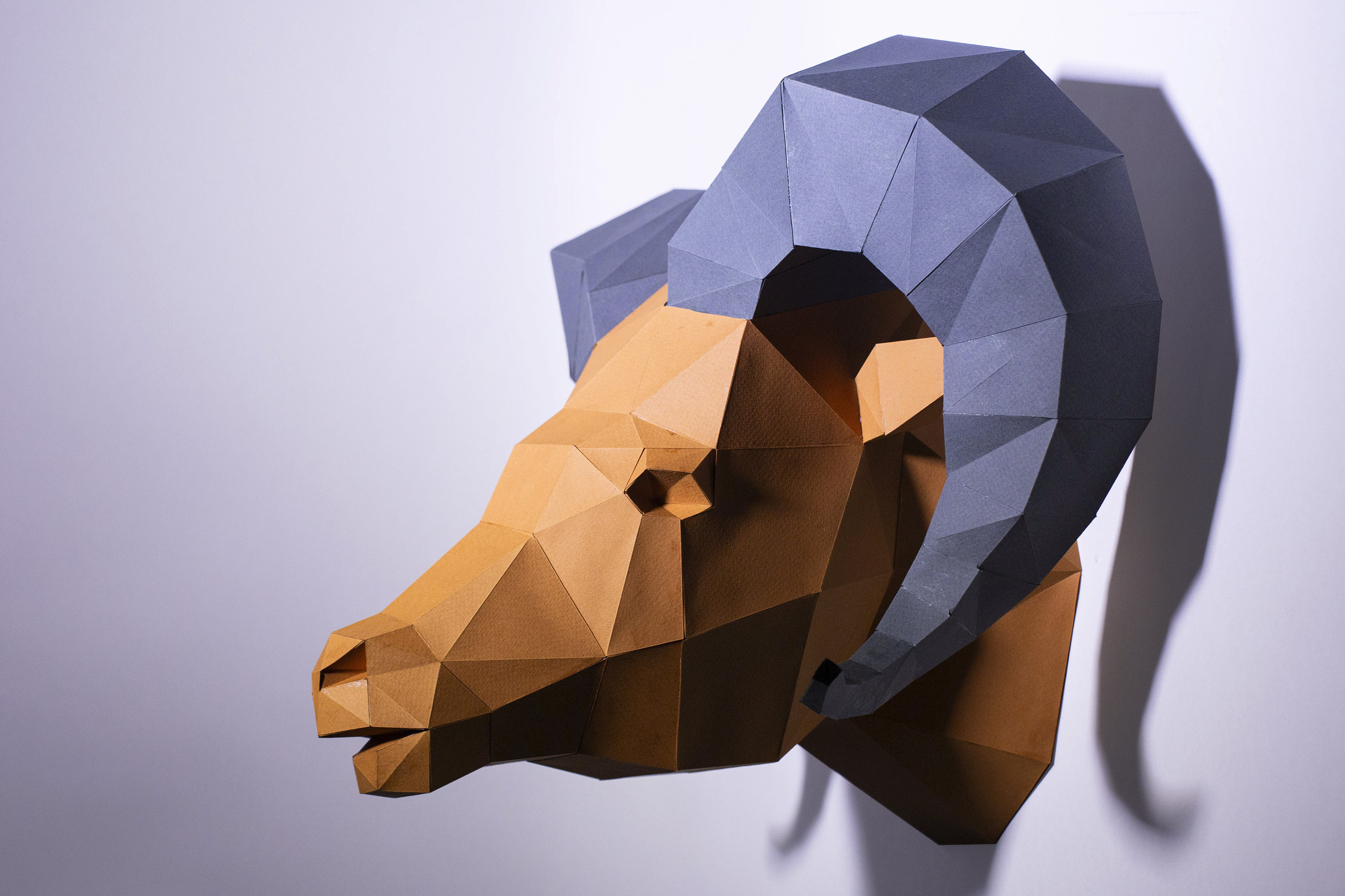 Horn Head Wall Paper Craft Digital Template Origami PDF | Etsy