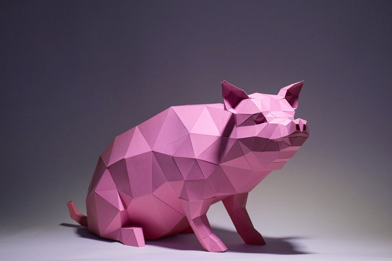 Pig Paper Craft Digital Template Origami PDF Download DIY - Etsy
