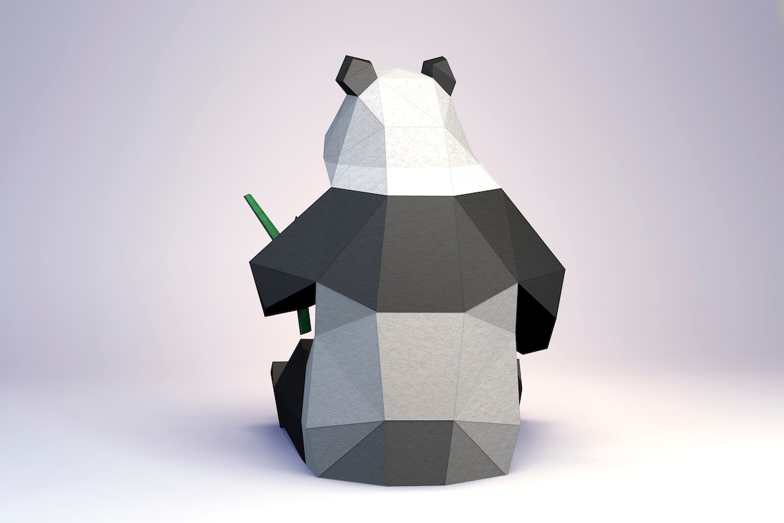 Panda Digital Template Panda PDF Paper Craft Panda Origami | Etsy