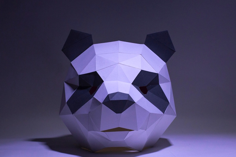 Panda Mask Papercraft Mask Template Origami PDF Download | Etsy