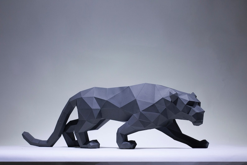 Black Panther, Papercraft Panther, Leopard, Papercraft Decor, Home ...