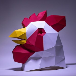 Rooster Mask, Mask Paper Craft, Digital Template, Origami, PDF Download ...