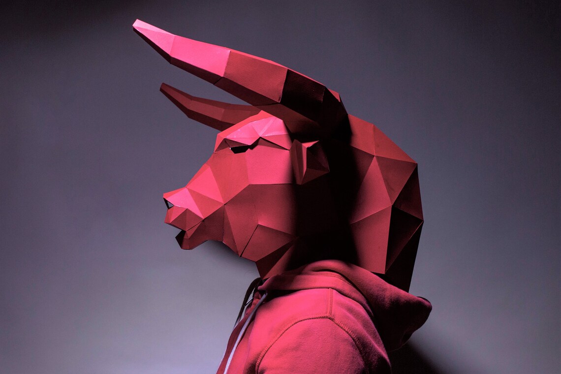 Bull 2 Mask Buffalo 2 Mask Paper Craft Digital Template - Etsy