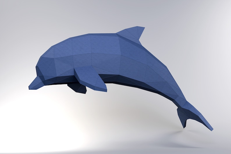 Dolphin Decor, Paper Craft Dolphin Big Model, DIY Papercraft, Paper ...