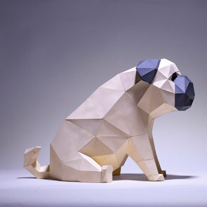 Pug Dog Paper Model, Pug Papercraft, Papercraft, Dog Model, PDF ...
