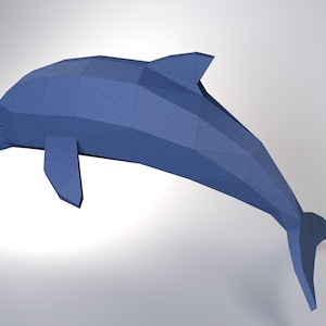 Dolphin Decor, Paper Craft Dolphin Big Model, DIY Papercraft, Paper ...