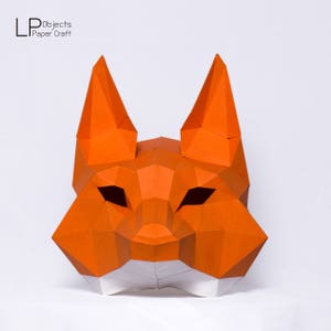 Fox Mask Paper Craft, Digital Template, Origami, PDF Download DIY, Low ...