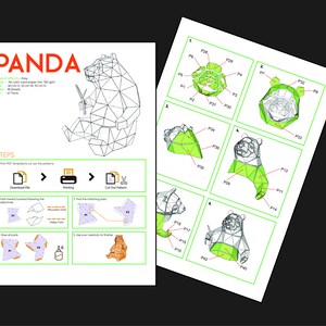 Panda Digital Template, Panda PDF Paper Craft, Panda Origami, Panda ...