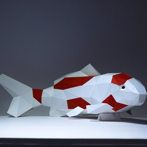 Koi Fish Paper Craft, Digital Template, Origami, PDF Download DIY, Low ...