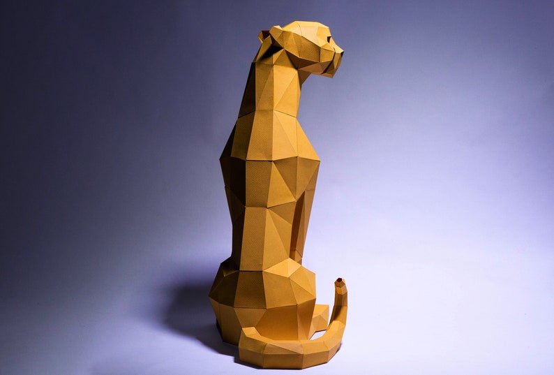 Cheetah Paper Craft Digital Template Origami PDF Download - Etsy