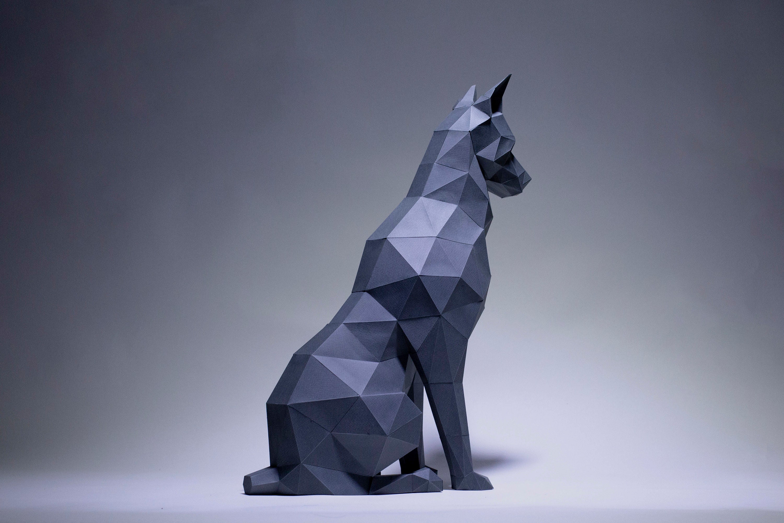 Doberman Sit Papercraft Dog Low Poly Papercraft Papercraft - Etsy