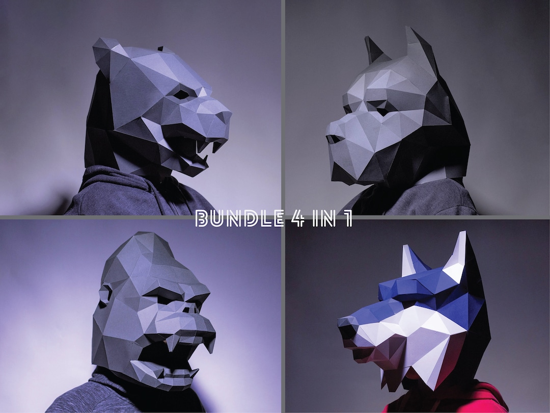 COMBO SET | King Kong Mask, Pitbull Dog Mask, Black Panther Mask, Black ...