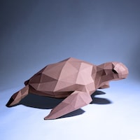 3D Turtle Paper Craft, 3D Paper Craft, Digital Template, Origami, Low ...