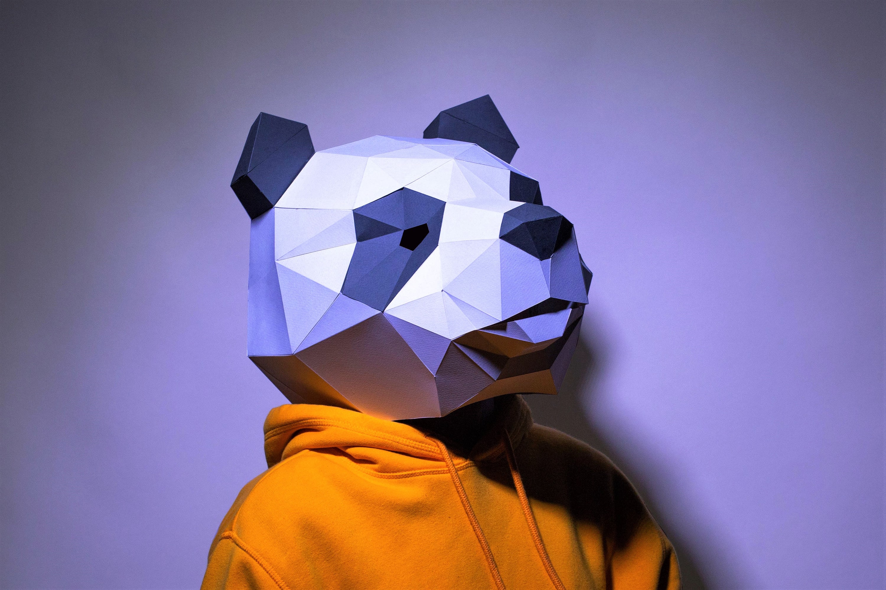 Panda Mask, Papercraft Mask Template, Origami, PDF Download DIY, Low ...